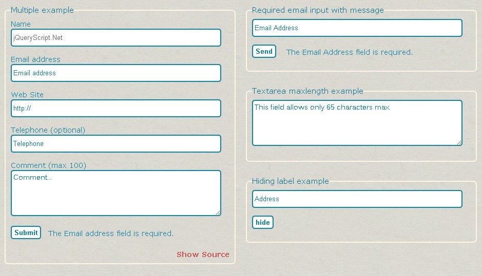 Versatile HTML5 Form Verification Plugin Html5form Free JQuery Plugins