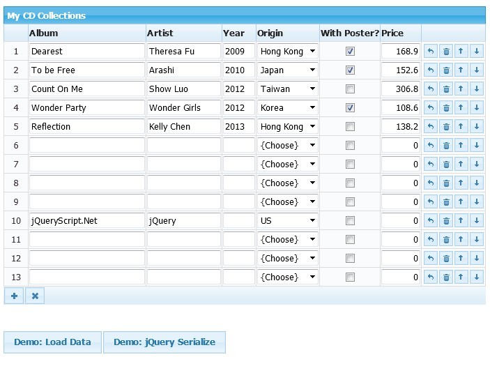 jQuery Dynamic Data Grid Plugin - appendGrid | Free jQuery Plugins jQuery Dynamic Data Grid Plugin - appendGrid | Free jQuery Plugins