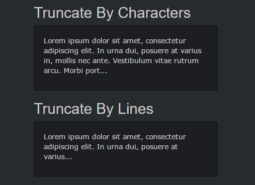 Limit Length Of Text By Lines Or Characters - jQuery ellipsis.js | Free ... Limit Length Of Text By Lines Or Characters - jQuery ellipsis.js | Free ...