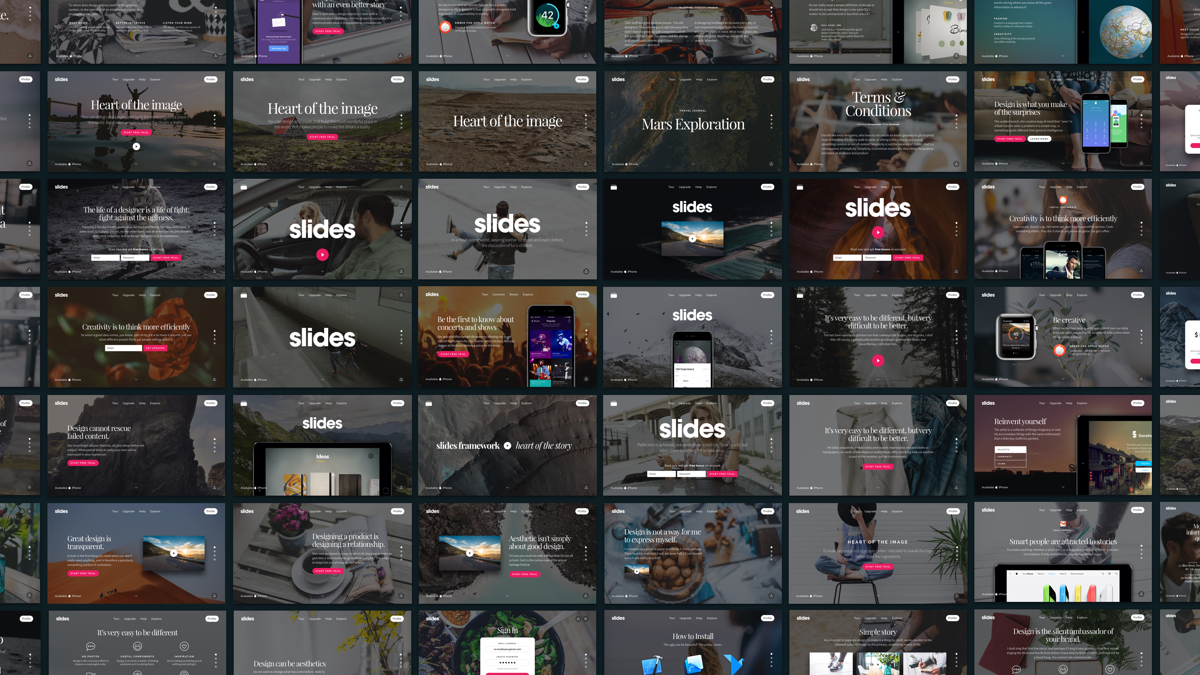 A Beautiful Website Builder - Slides Framework | jQuery Script