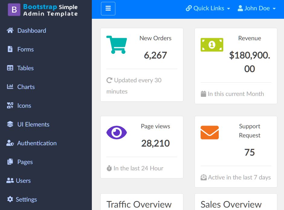 Simple Dashboard Template Simple Dashboard Template