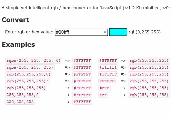 JQuery Plugin For Simple RGB Hex Color Converter RgbHex Free 